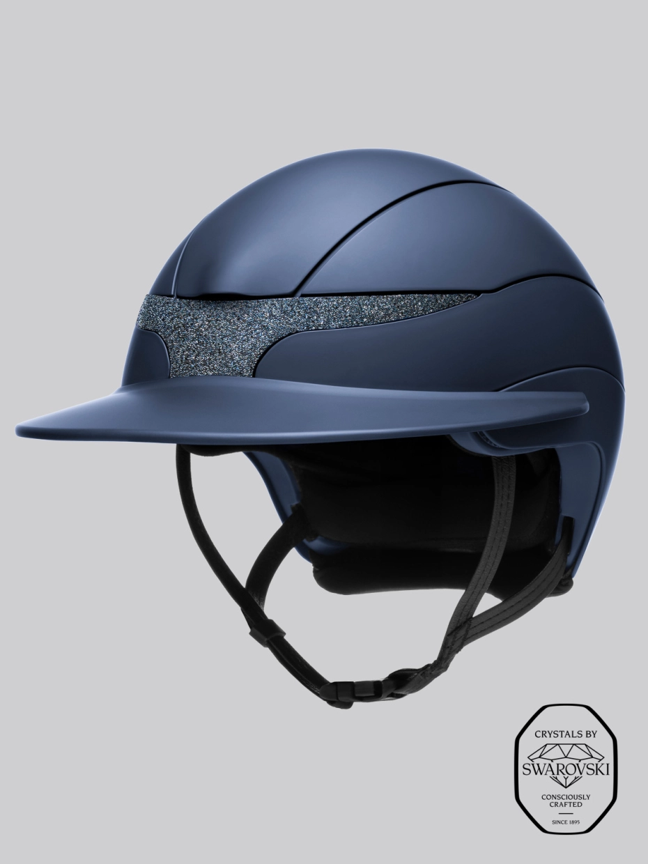 Equiline Xanto Helmet- Matte with Crystal Band Sun Visor- NAVY | WB ...